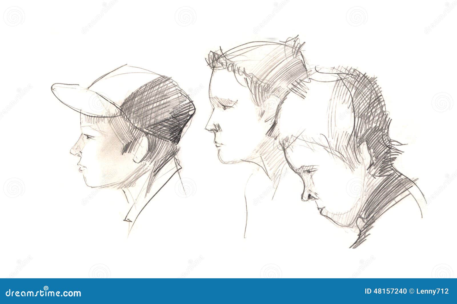 Schizzo del ritratto illustrazione di stock. Illustrazione di capelli ...