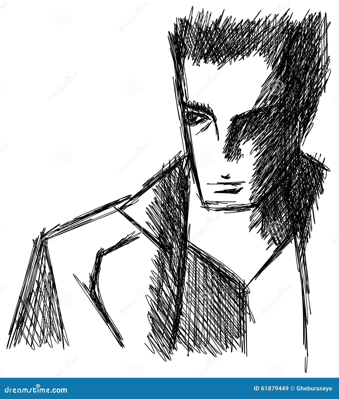 Schizzo Del Ritratto Dell'uomo Artistico Illustrazione Vettoriale ...