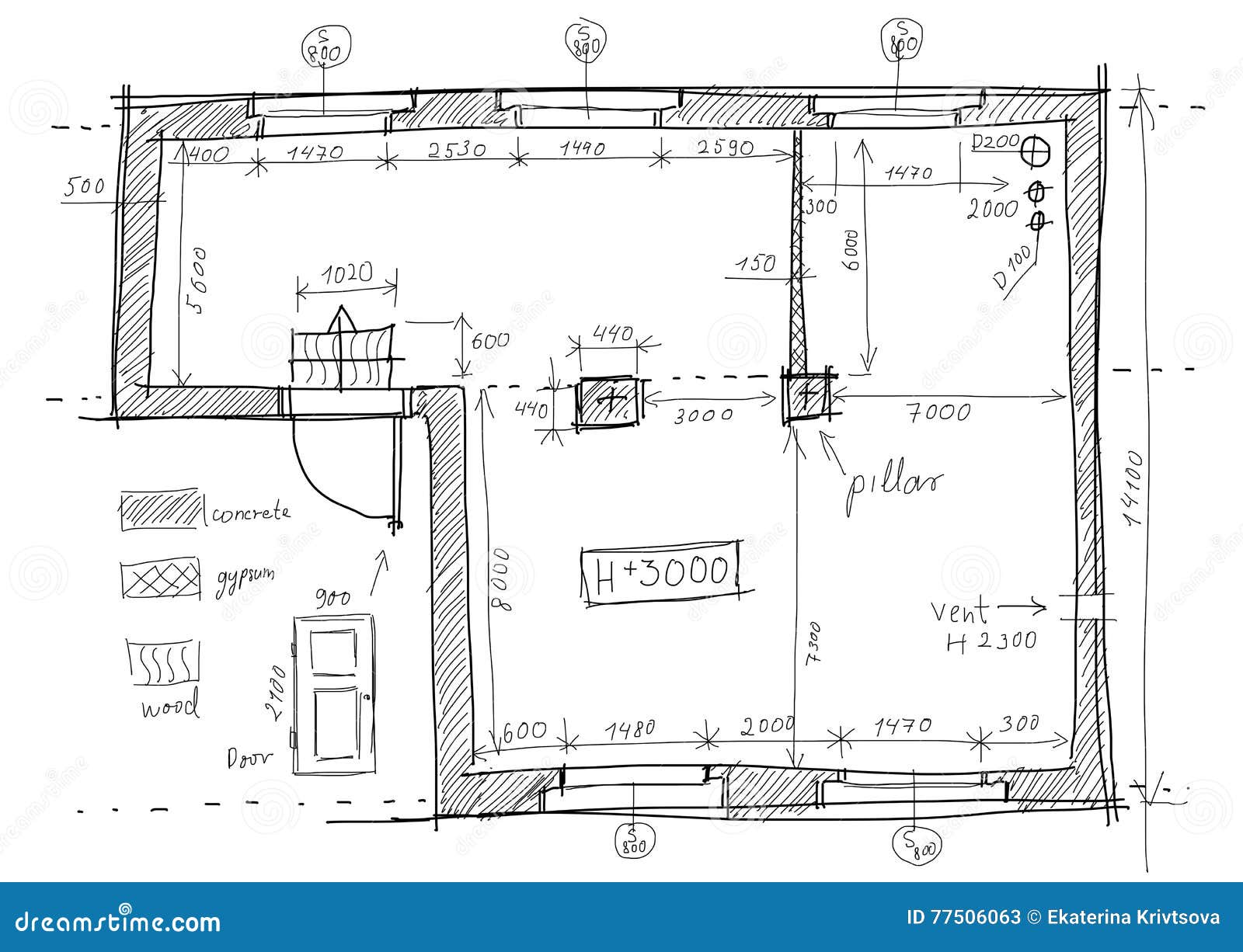 Schizzo della pianta illustrazione di stock. Illustrazione di abbozzo ...