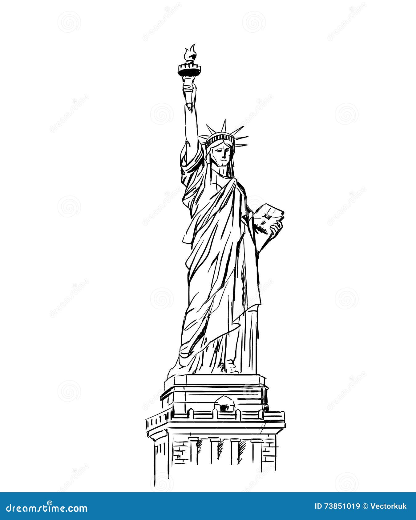 Schizzo Della Statua Della Libertà Illustrazione di Stock ...