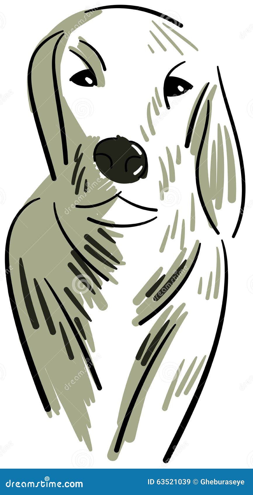 Schizzo Di Un Cane Stilizzato Piacevole Isolato Illustrazione ...