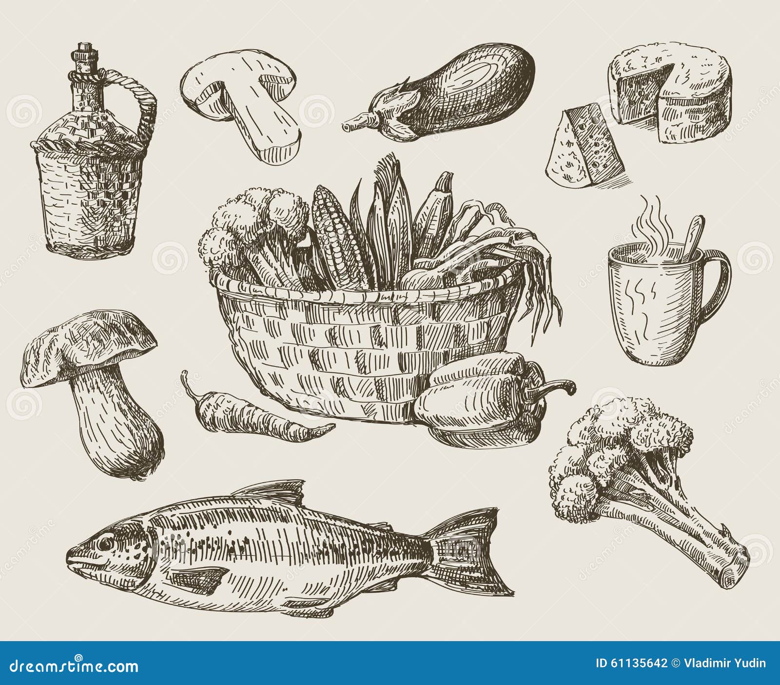 Schizzo Disegnato a Mano Dell'alimento Illustrazione Vettoriale ...