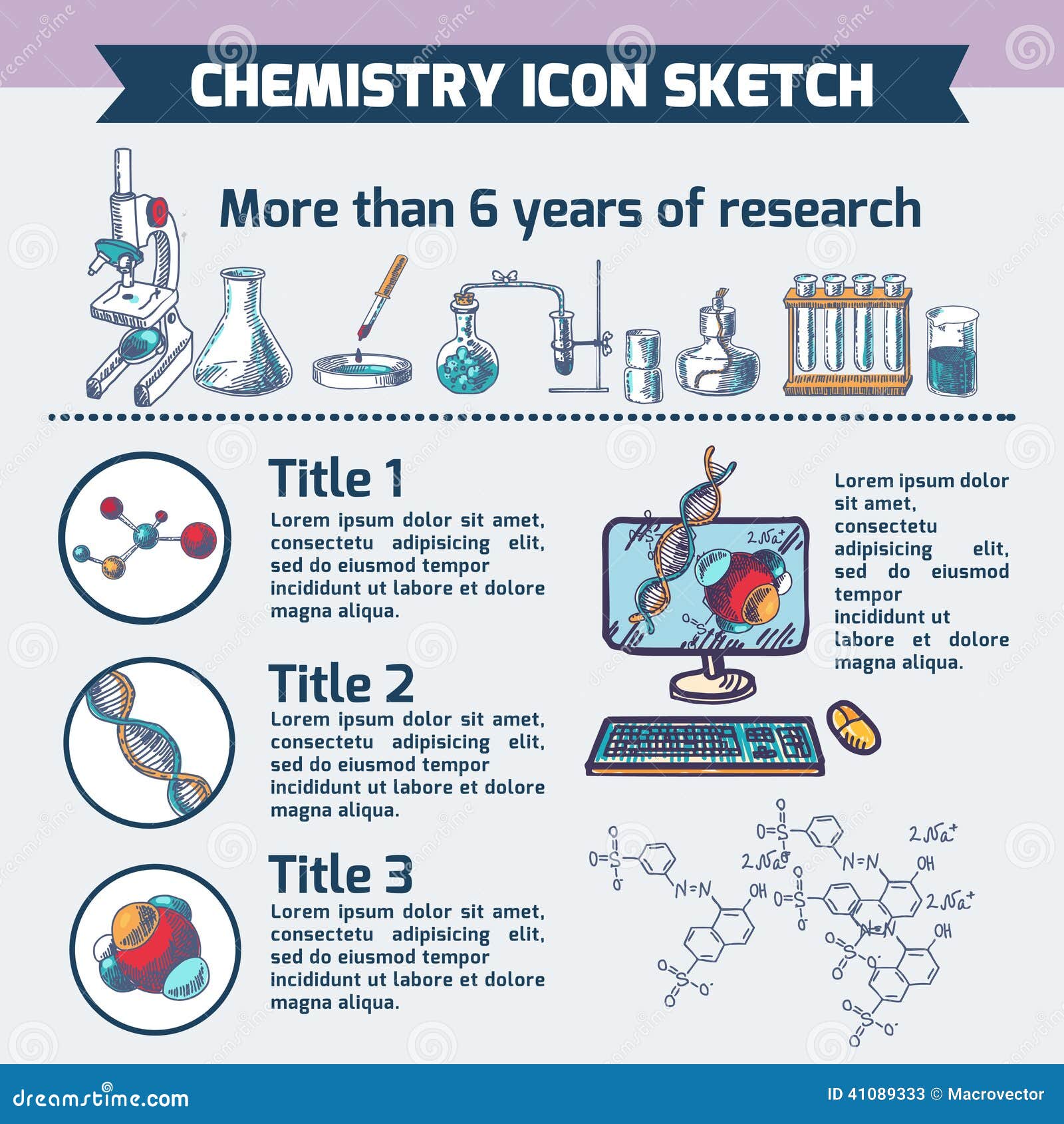 Schizzo Infographic Di Ricerca in Chimica Illustrazione Vettoriale ...