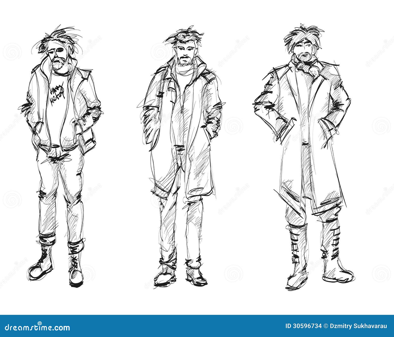 Schizzo. Uomo di modo illustrazione vettoriale. Illustrazione di arte ...