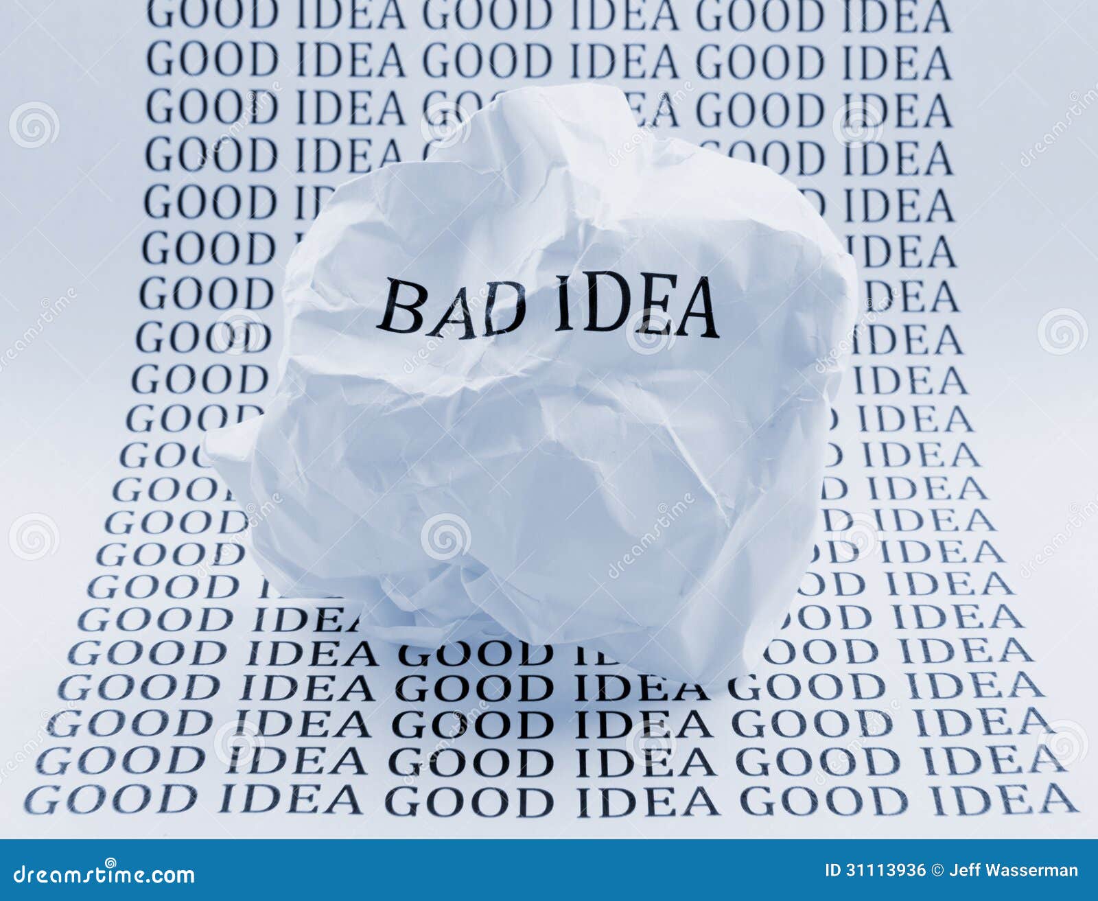 Schlechte Idee - gute Idee stockfoto. Bild von frustration - 31113936