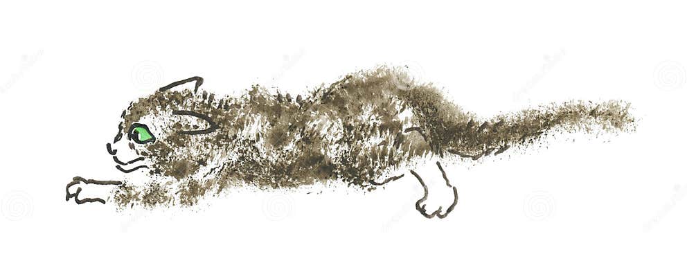 Schleichende Katze stock abbildung. Illustration von haarig - 29485212