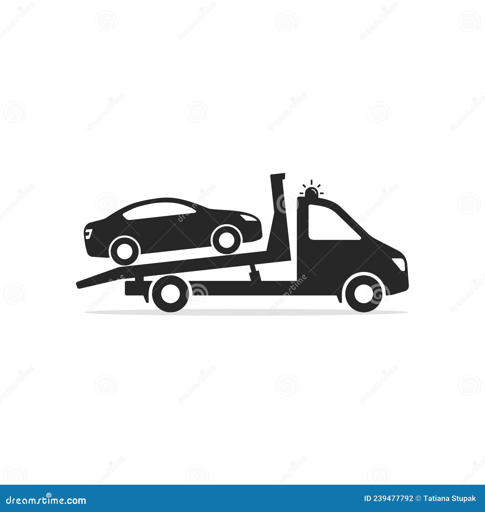 Schleppwagen-Ikone Schleppwagen Mit Autozeichen. Vektor ...