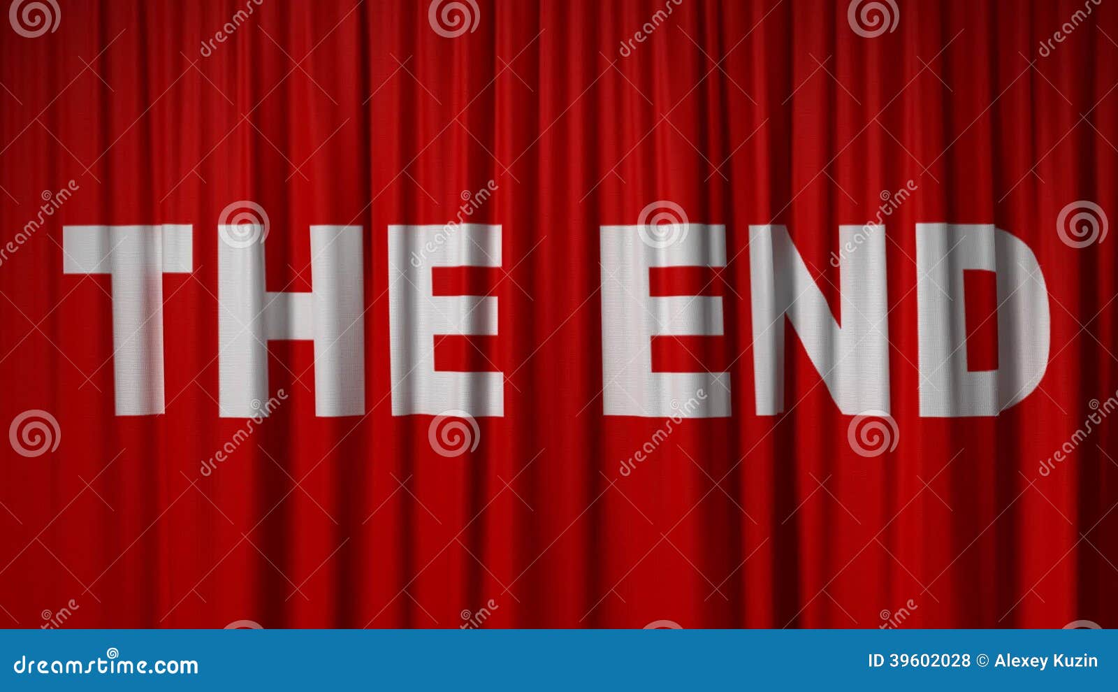 Schließend Roter Vorhang Mit Titel Das Ende Stock Footage - Video von ...