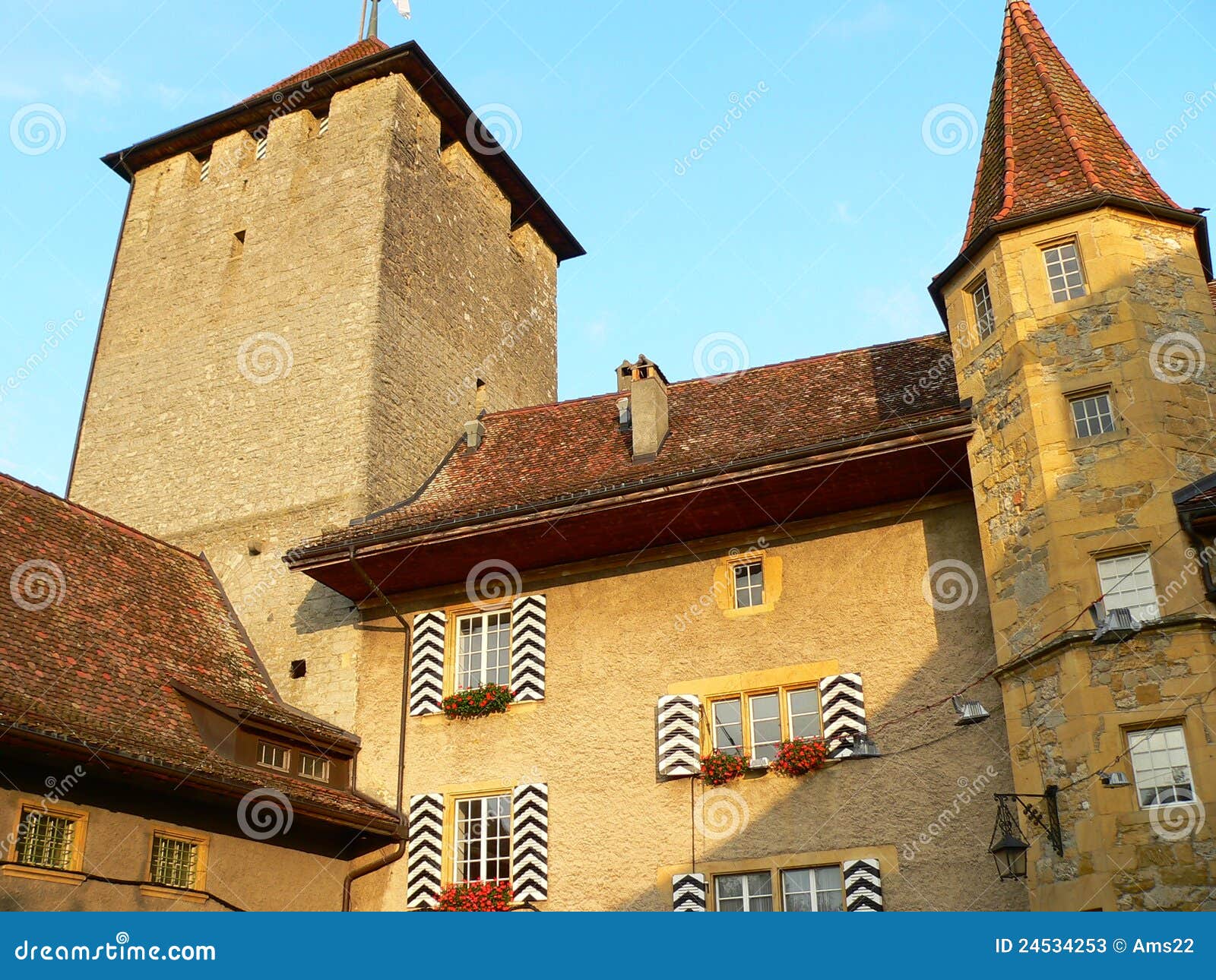 Schloss, Murten (Schweiz) stockbild. Bild von architektur - 24534253