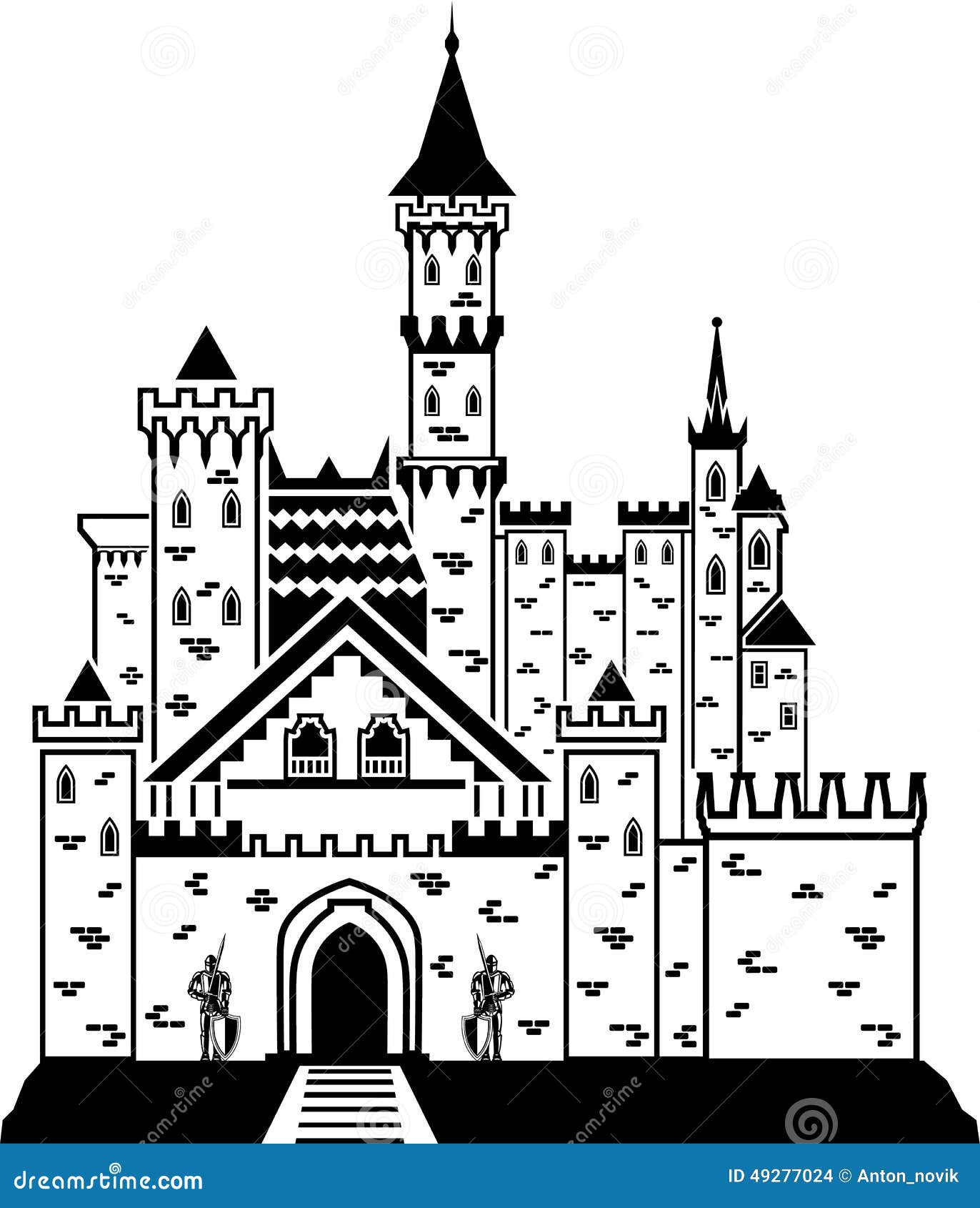 Schloss-Ritter vektor abbildung. Illustration von phantasie - 49277024