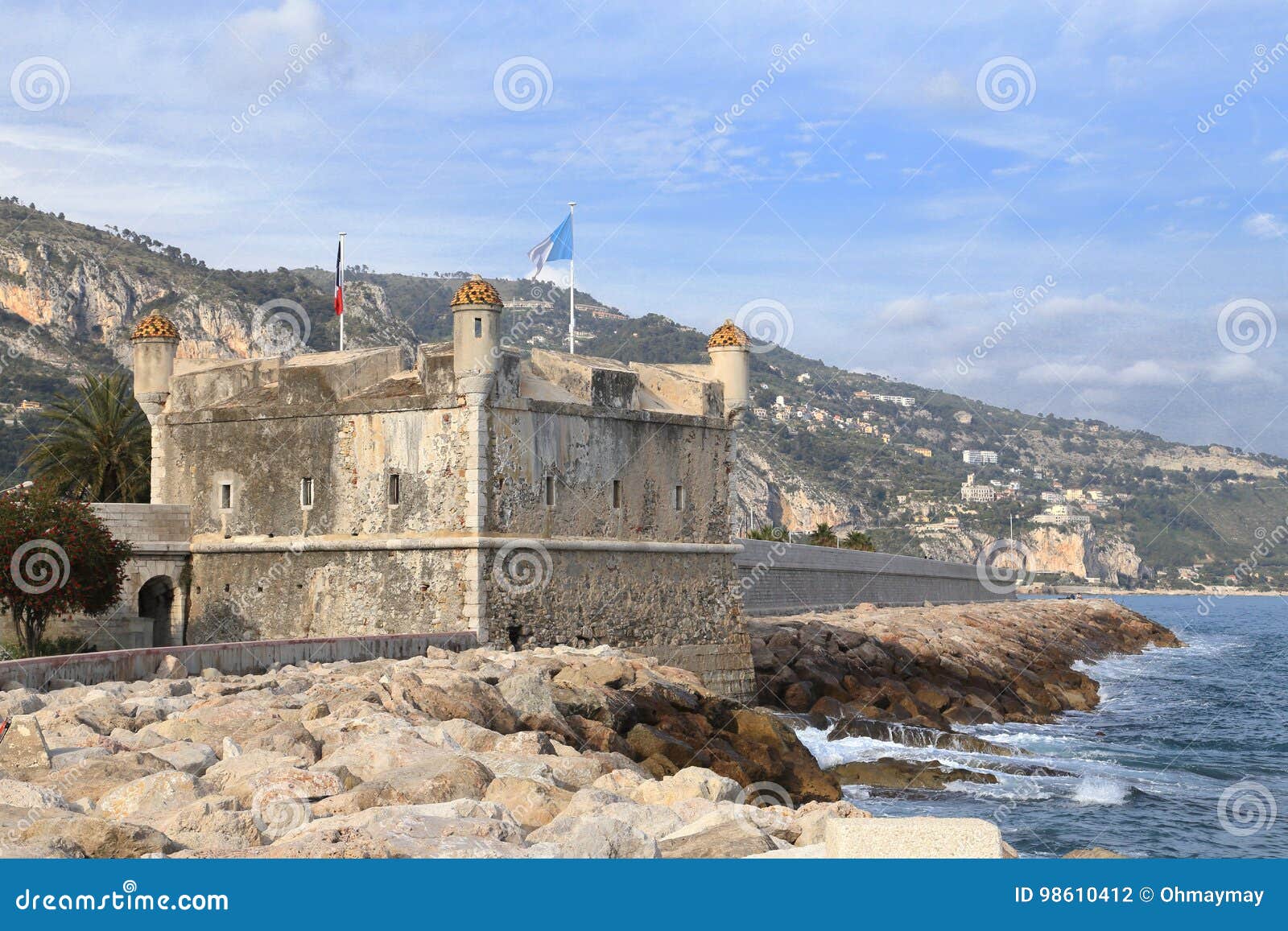 Schloss von Menton stockfoto. Bild von verteidigung, festung - 98610412