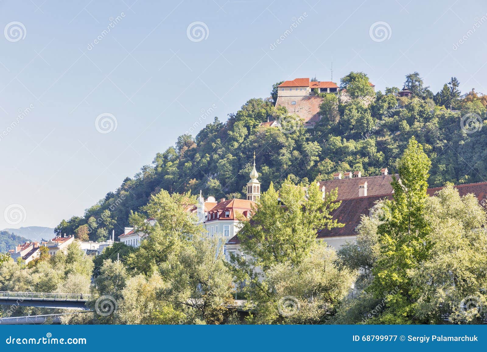 Schlossberg or Castle Hill Mountain in Graz, Austria Stock Image ... Schlossberg or Castle Hill Mountain in Graz, Austria Stock Image ...