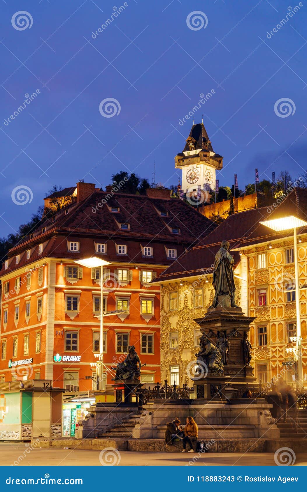 The Schlossberg or Castle Hill at Night, Graz, Austria Editorial Stock ... The Schlossberg or Castle Hill at Night, Graz, Austria Editorial Stock ...