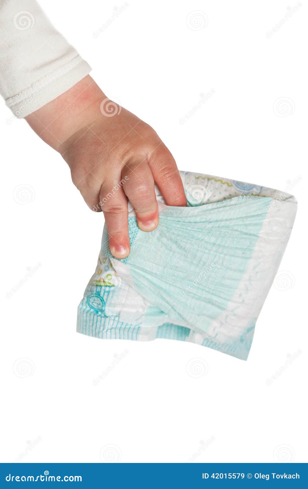 Schmutzige Windeln Des Griffs Des Babys Hand Stockbild - Bild von ...