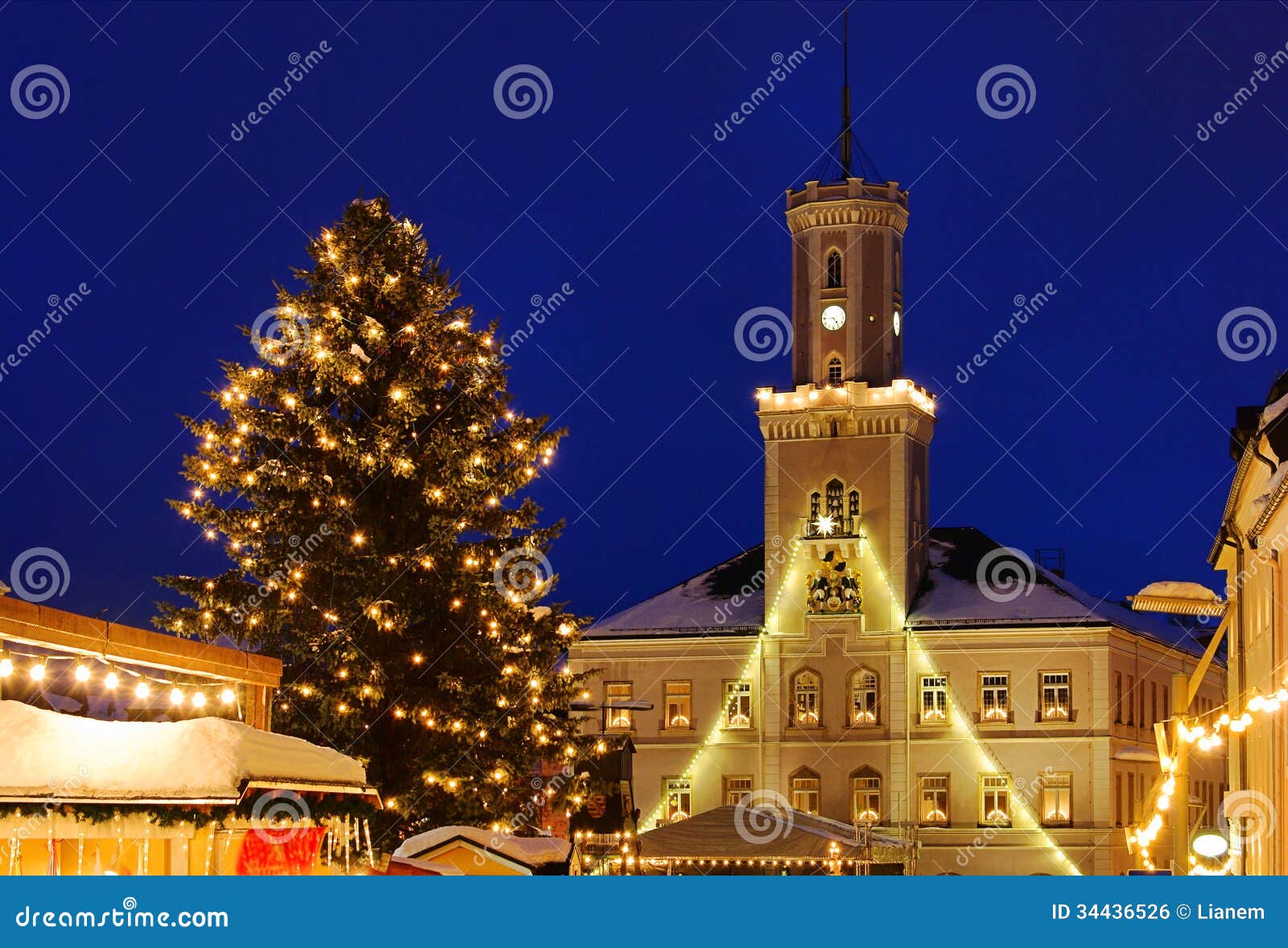 Schneeberg Christmas Market Stock Photo - Image of star, stall: 34436526