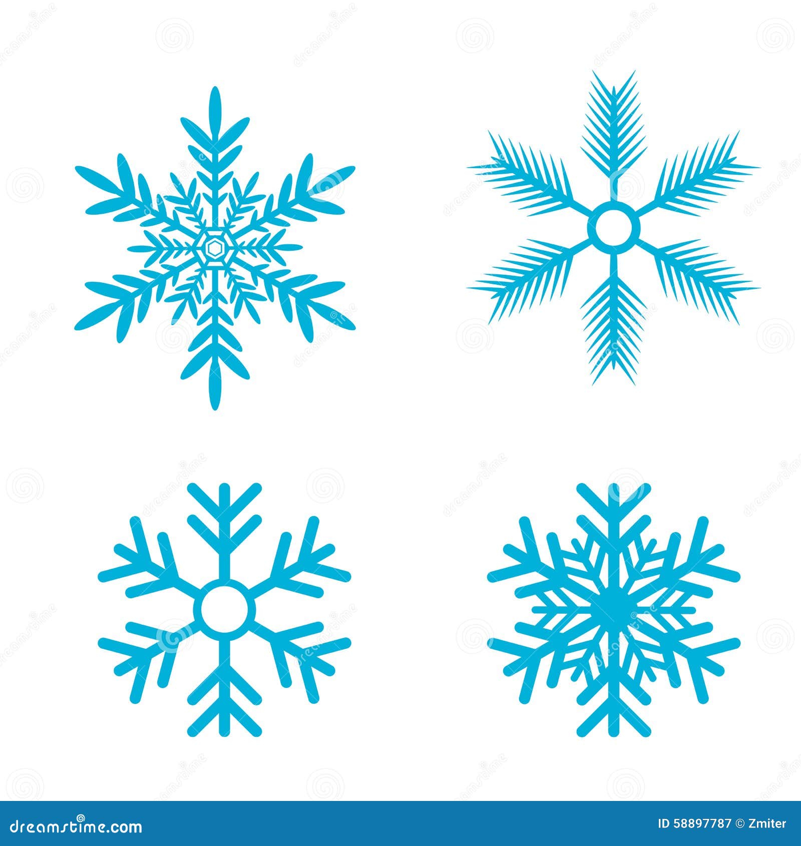 Schneeflocken Vector Set Schneeflockenikone Vektor Abbildung ...