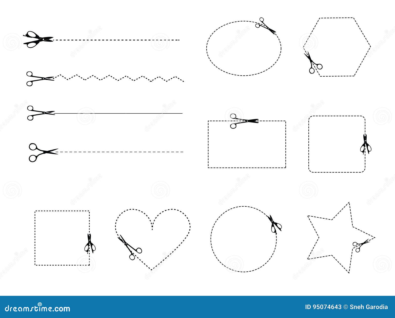Schneiden Sie Entlang Ränder Vektor Abbildung - Illustration von papier ...