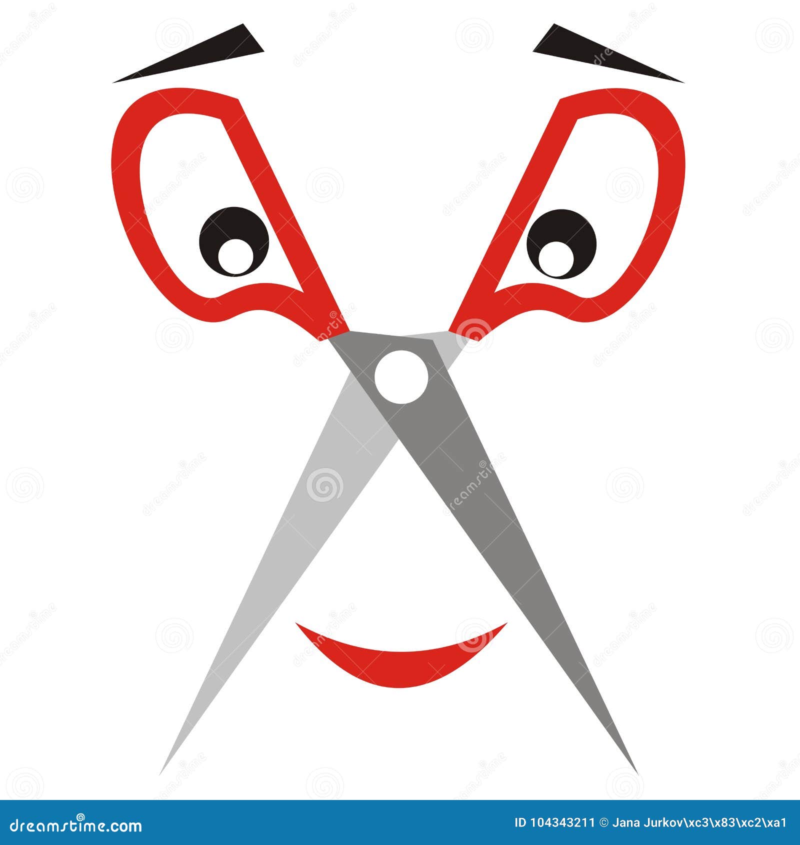 Schneider- Scheren Mit Augen Und Mund Vektor Abbildung - Illustration von ikone, karikatur ...