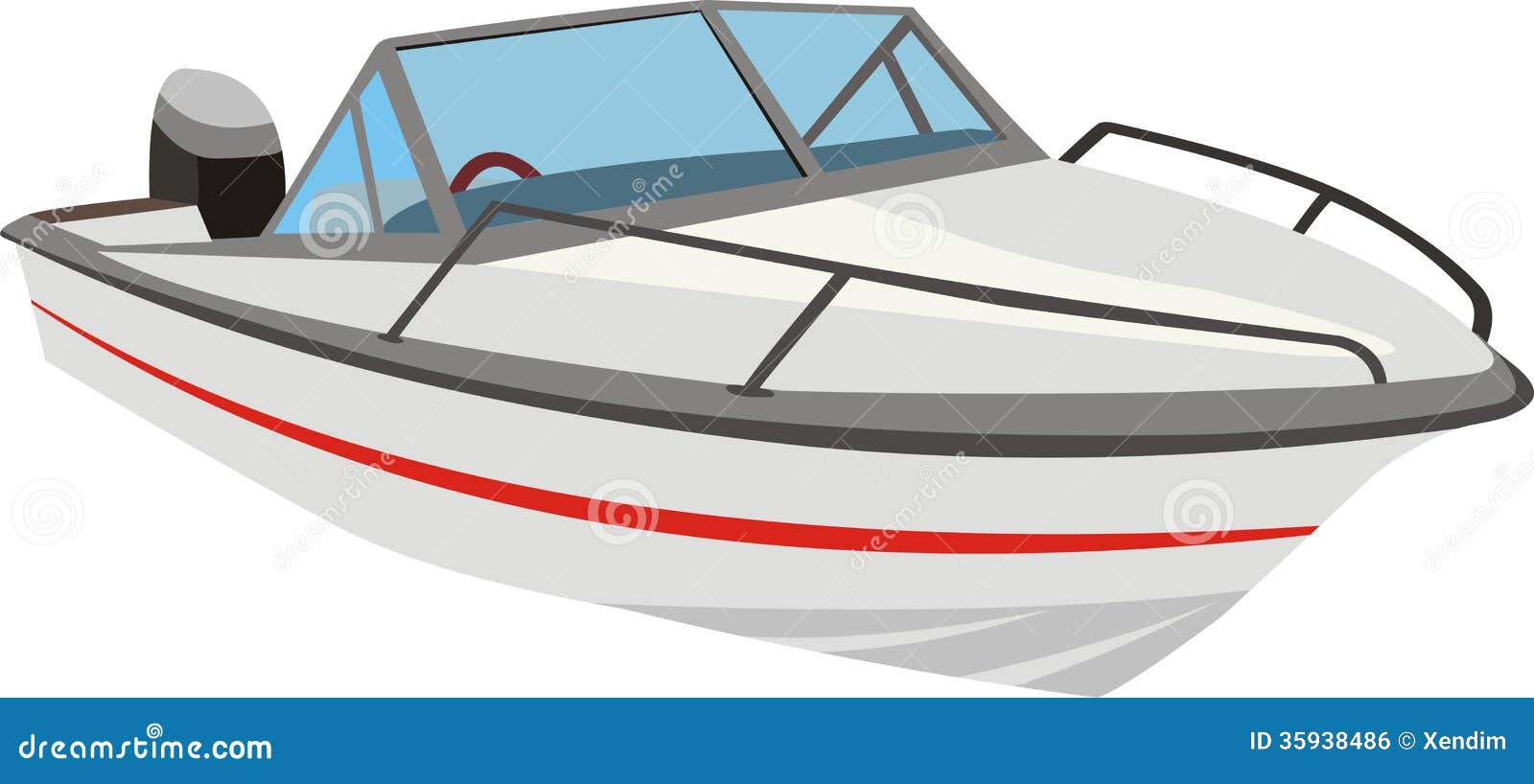 Schnellboot oder Motorboot vektor abbildung. Illustration von ...