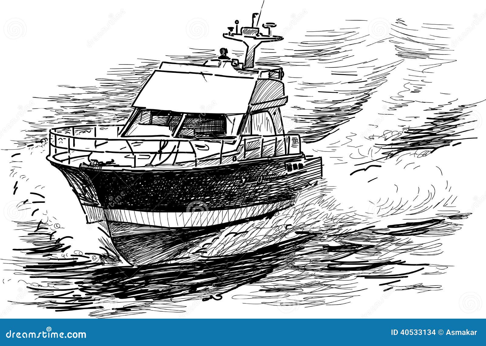 Schnelles Motorboot vektor abbildung. Illustration von zeichnung - 40533134
