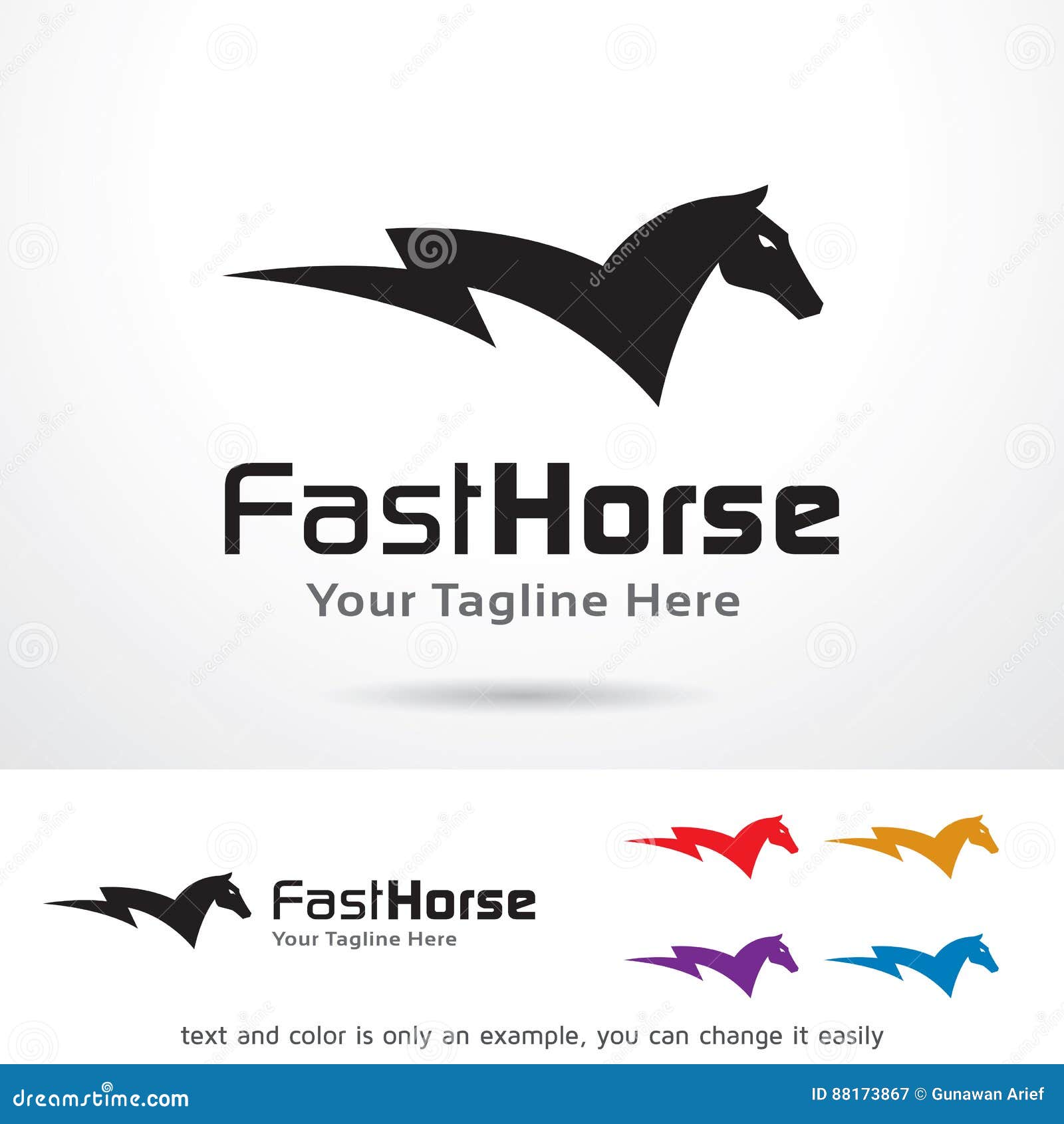 Schnelles Pferd Logo Template Design Vector Vektor Abbildung ...