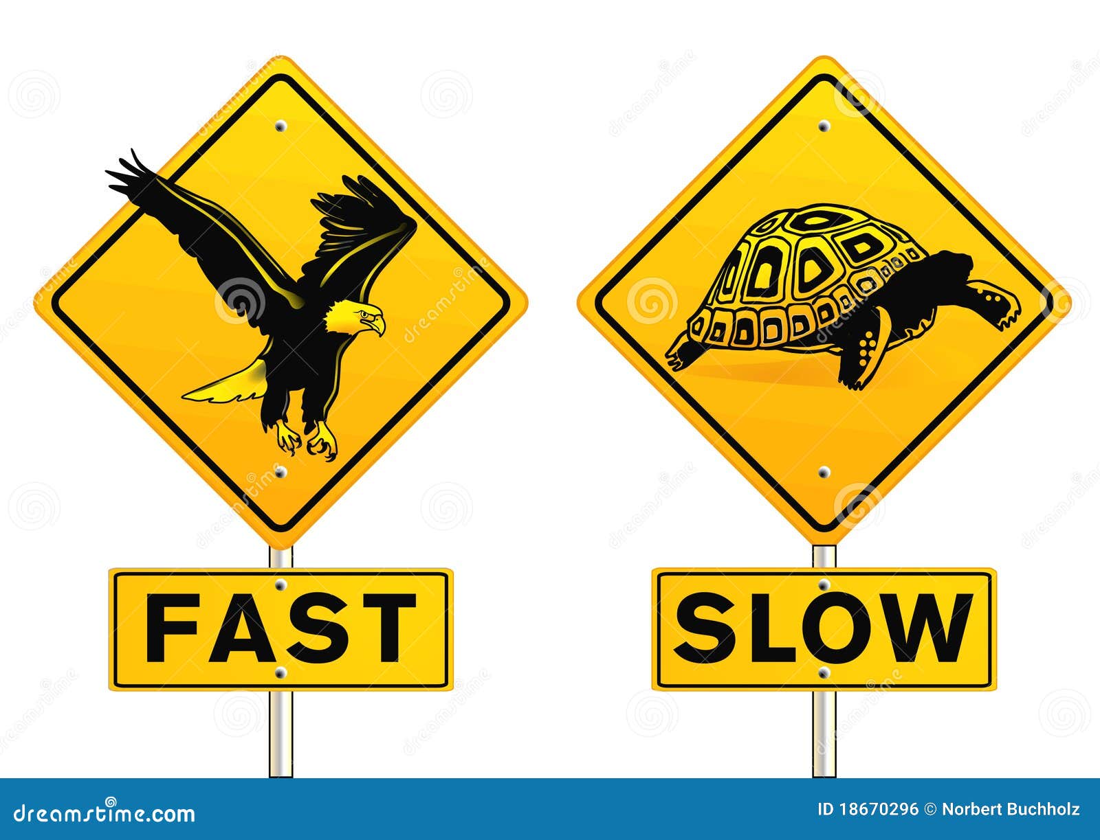 Schnelles Und Langsames Zeichen Vektor Abbildung - Illustration von ...