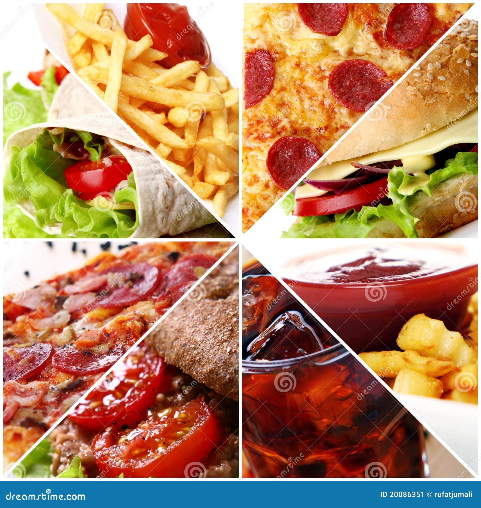Schnellimbiss-Collage stockbild. Bild von gekocht, küche - 20086351