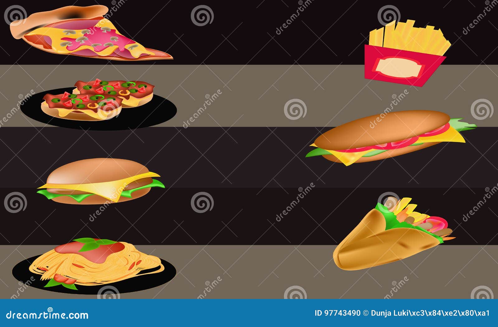 Schnellimbiss-Illustration stock abbildung. Illustration von ...