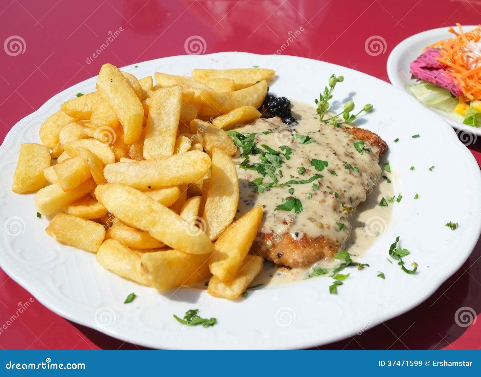 Schnitzel dinner stock image. Image of prepared, pepper - 37471599