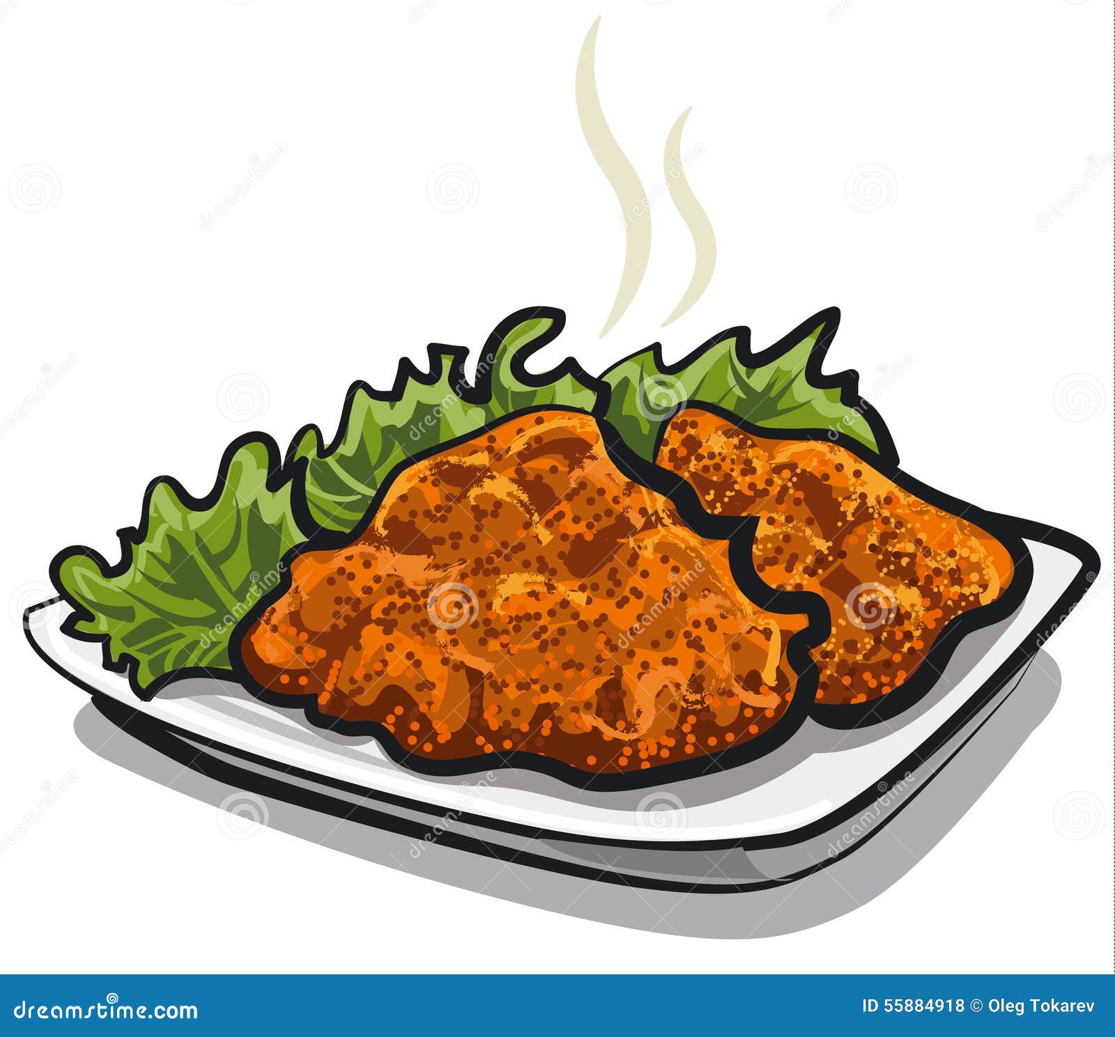 Schnitzel stock illustration. Illustration of pork, escalope - 55884918