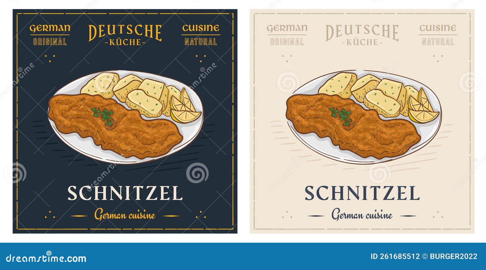 Schnitzel Retro Poster Vector Illustration | CartoonDealer.com #63721870