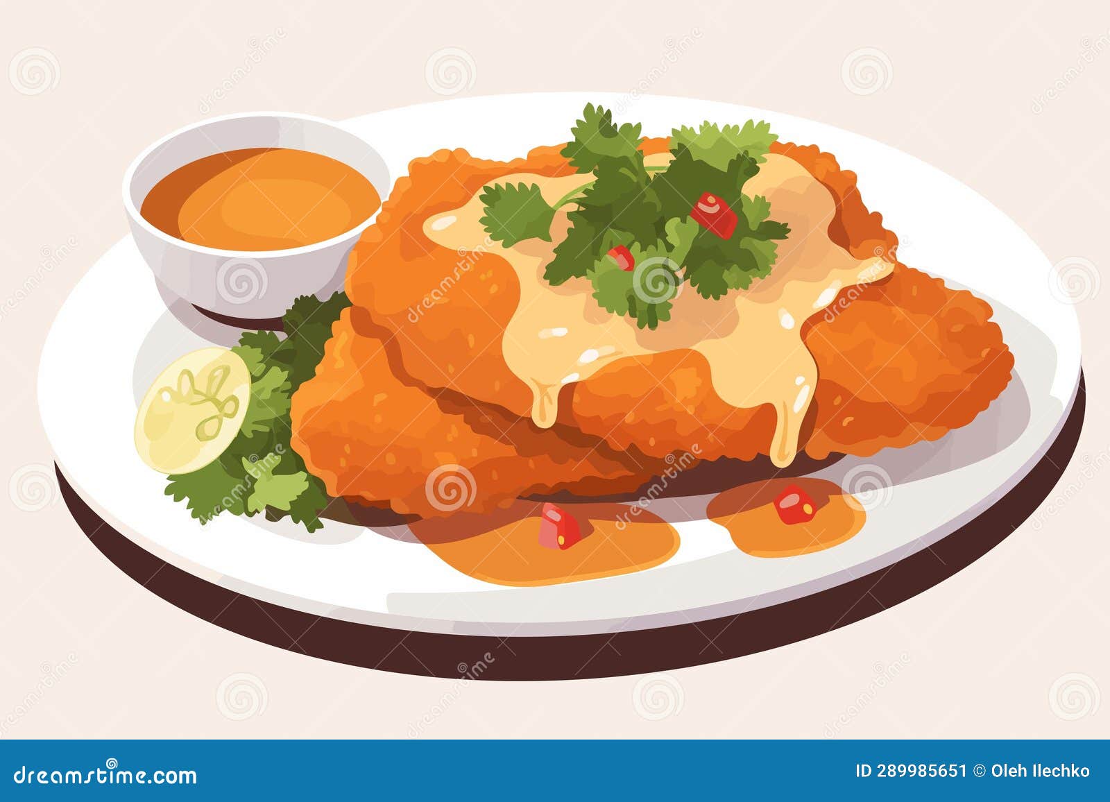 Schnitzel Vector Flat Minimalistic Isolated Illustration Stock Vector ...