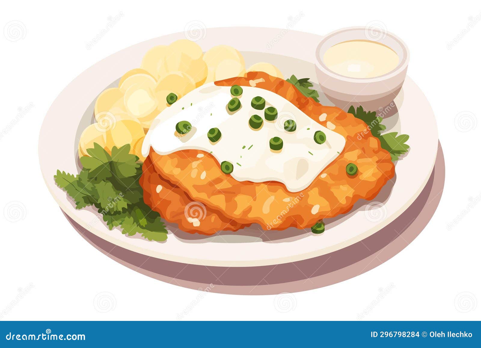 Schnitzel Vector Flat Minimalistic Isolated Illustration Stock Vector ...