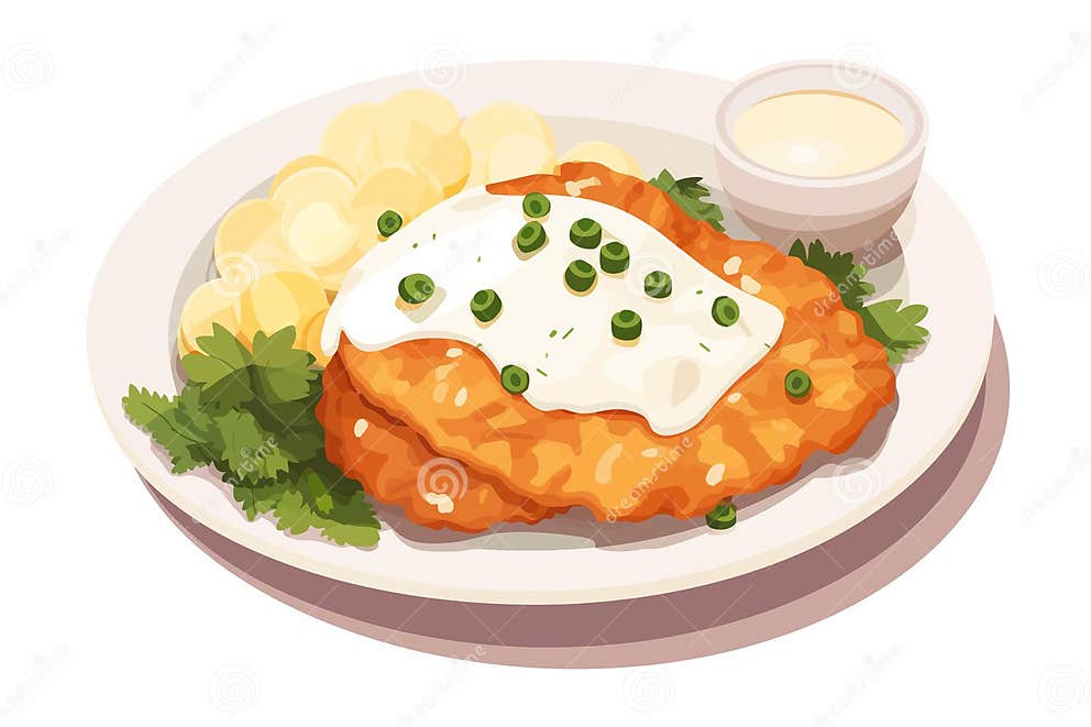 Schnitzel Vector Flat Minimalistic Isolated Illustration Stock ...