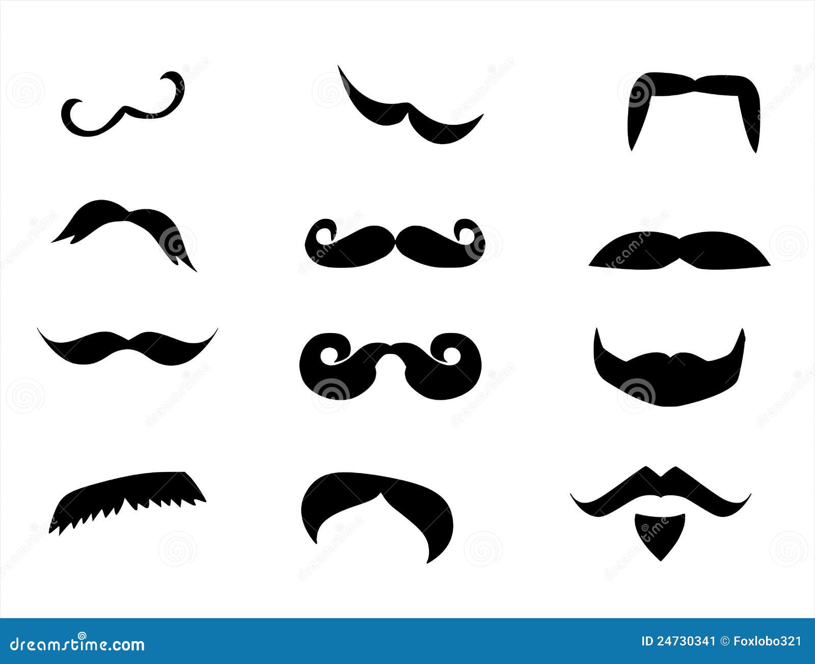Schnurrbart-Typen Oder Arten Vektor Abbildung - Bild: 24730341