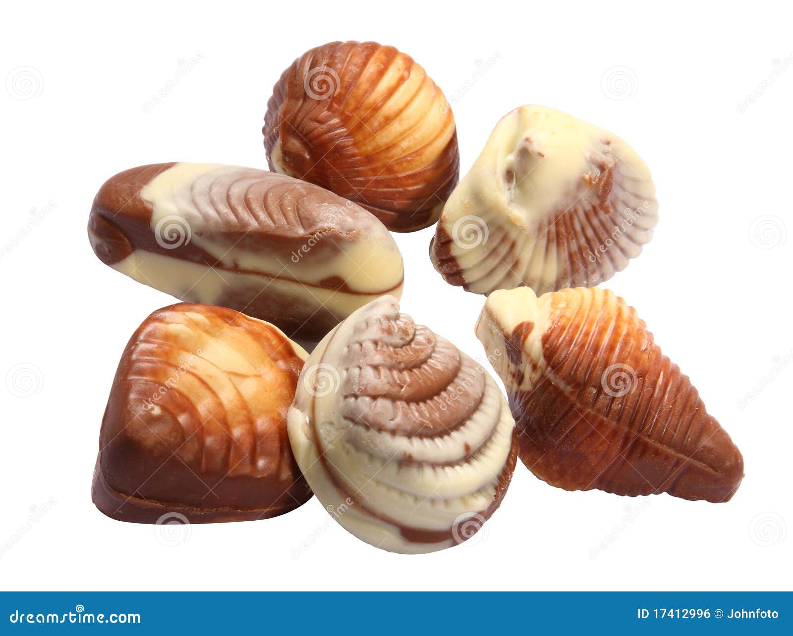 Schokolade Seashells stockfoto. Bild von köstlich, braun - 17412996