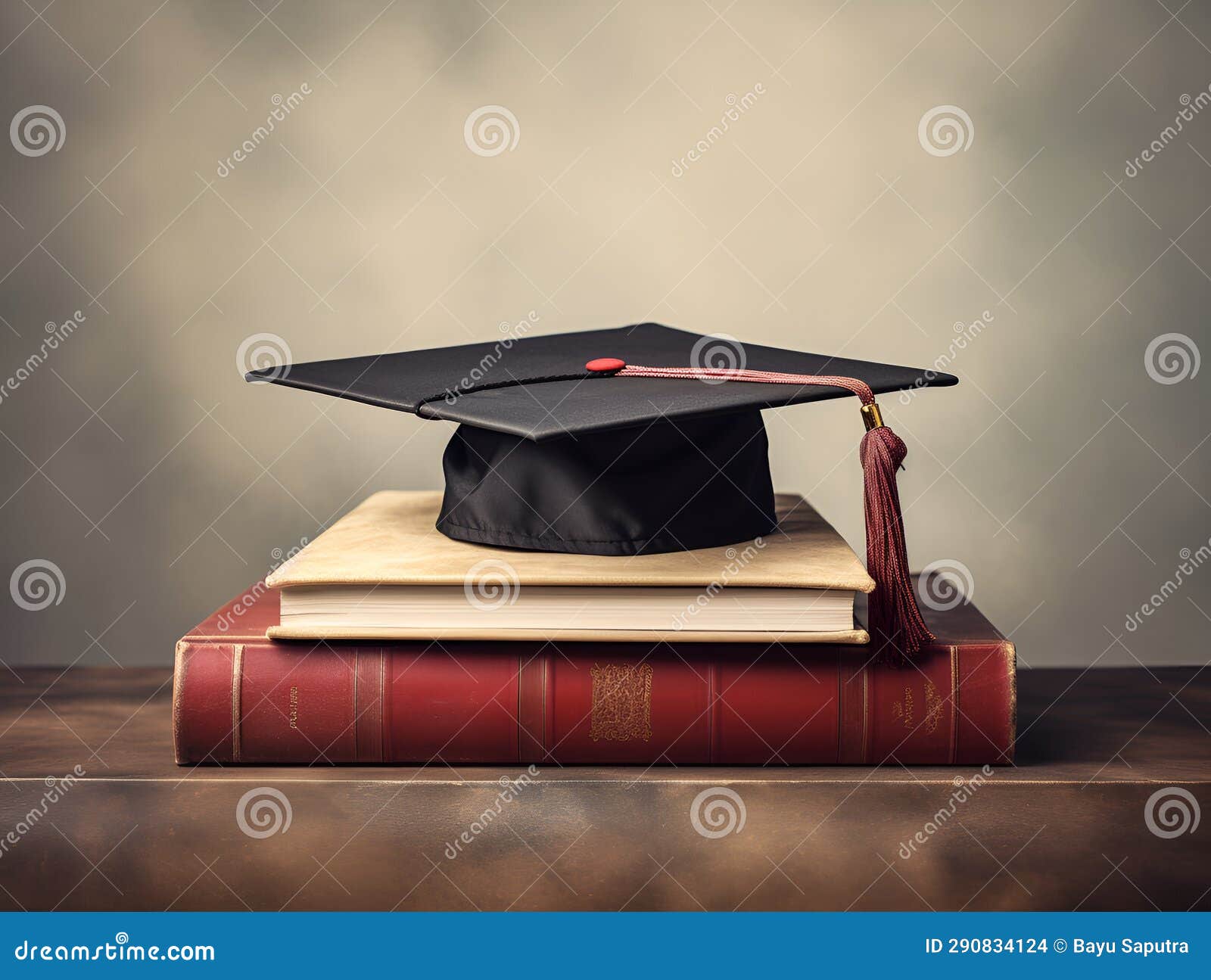 Scholar Hat Over Books, Ai Generative Stock Illustration - Illustration of cheerful, concept ...
