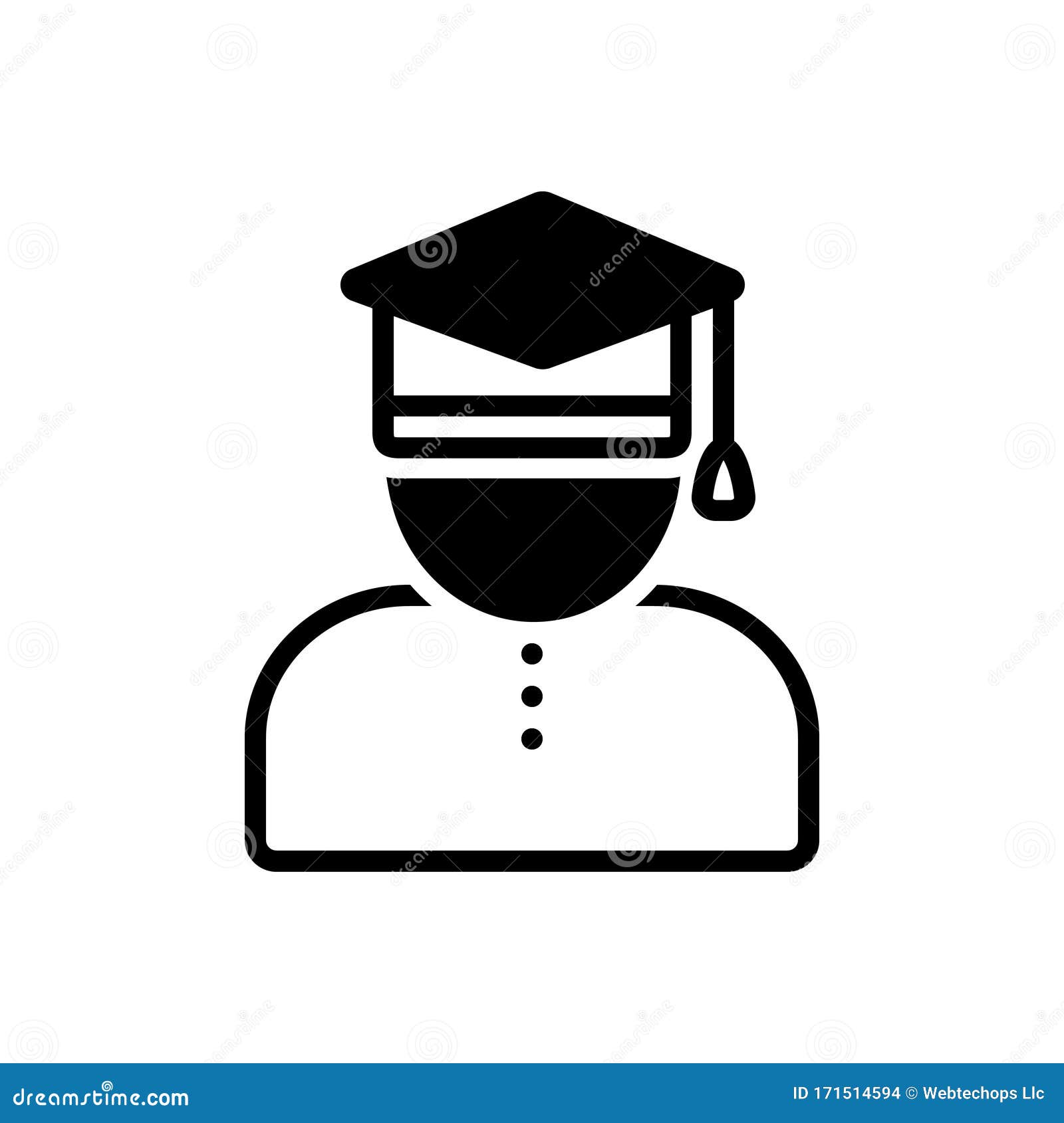 Black Solid Icon for Scholar, Academic and Learnedperson Stock Vector ...