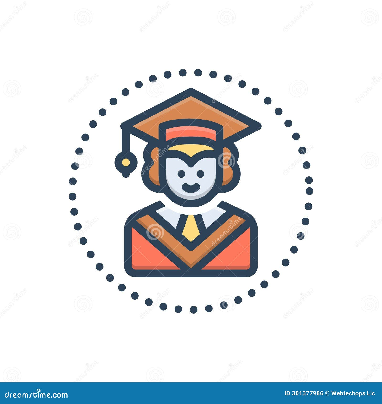 Two Color Scholar Girl Front Vector Icon From People Concept. Isolated ...