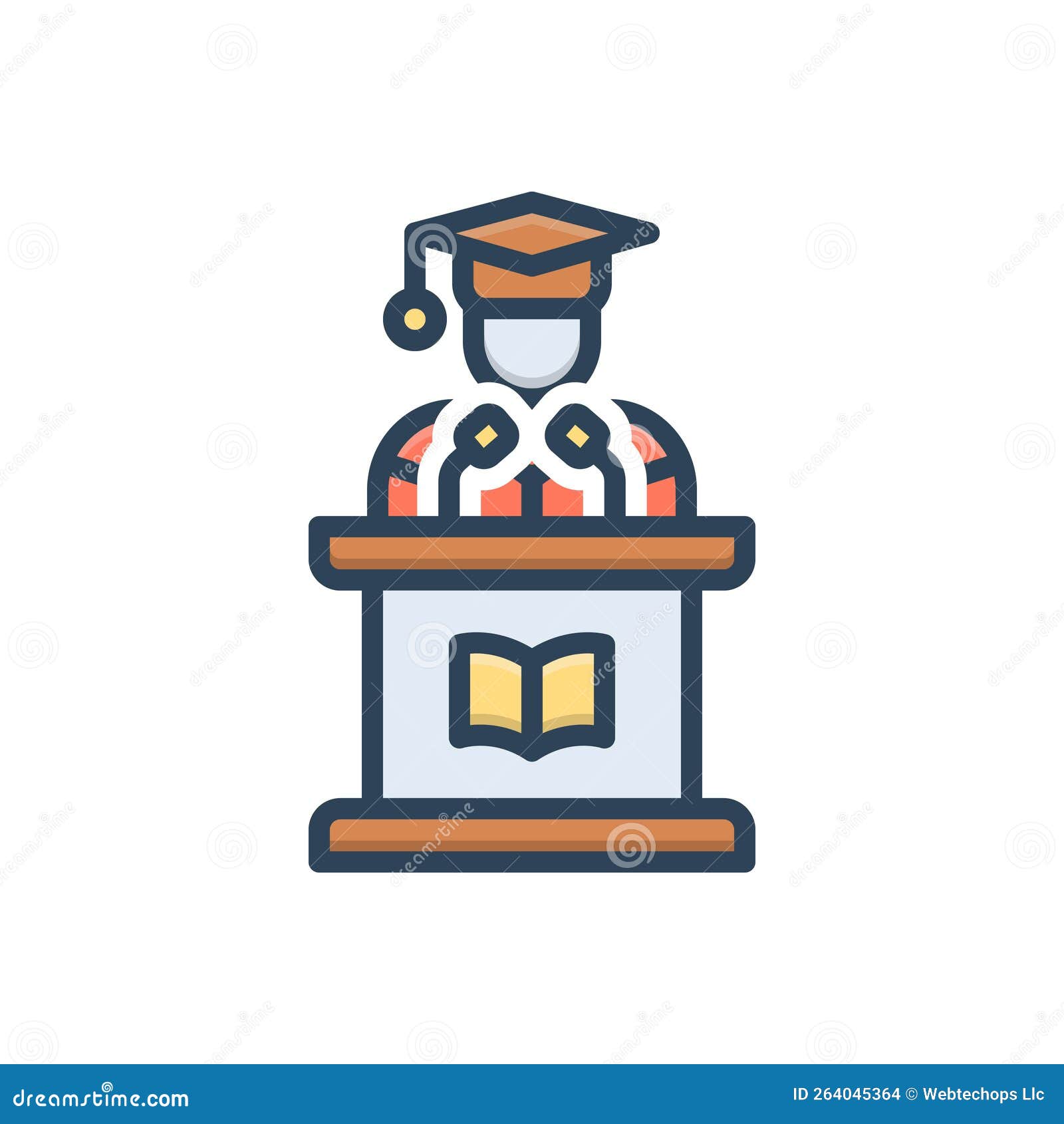 Two Color Scholar Girl Front Vector Icon From People Concept. Isolated ...