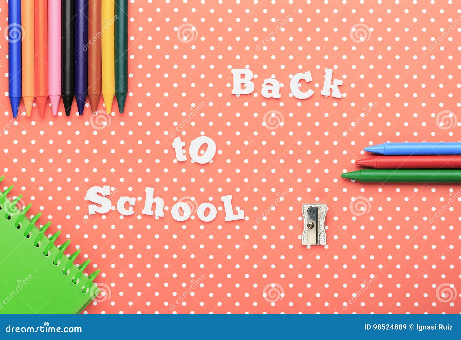 Scholar Material To Back To School in Colored Background Stock Image ...