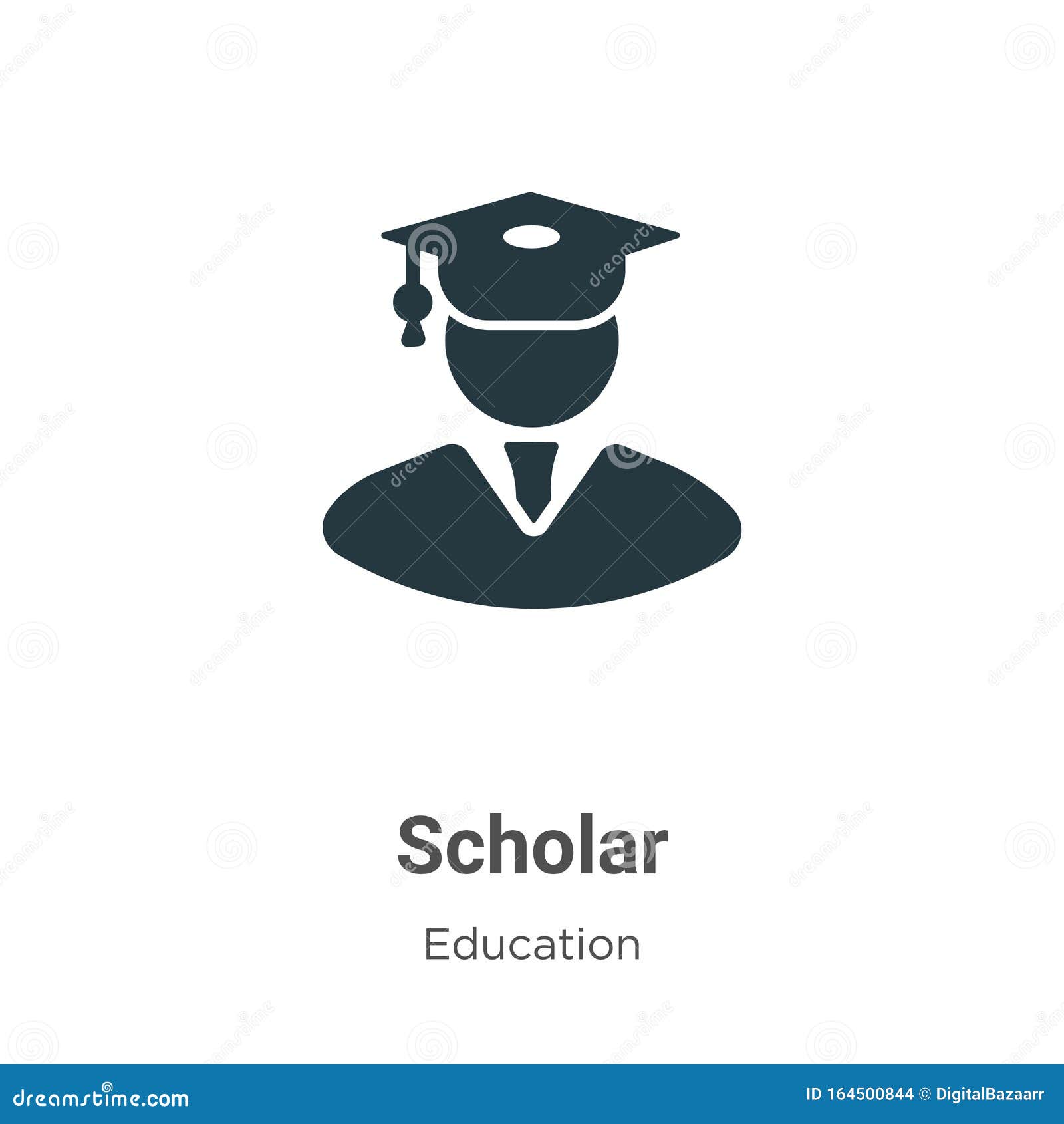 Scholar Vector Icon on White Background. Flat Vector Scholar Icon ...