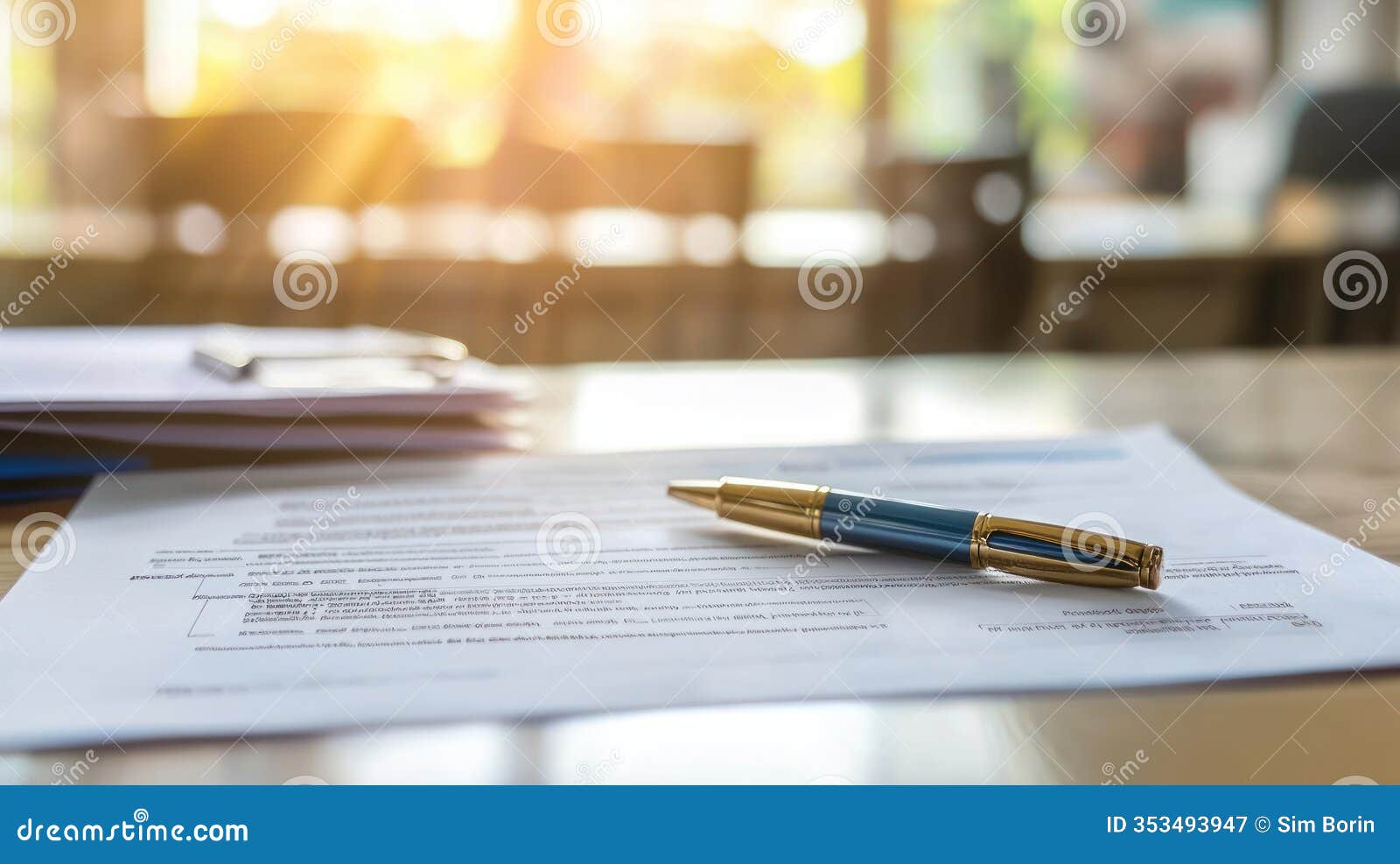A Scholarship Application Form on a Desk with a Pen and Academic Stock ...