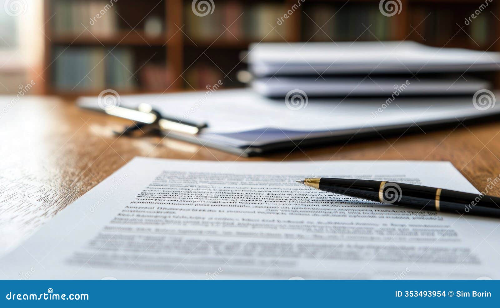 A Scholarship Application Form on a Desk with a Pen and Academic Stock ...