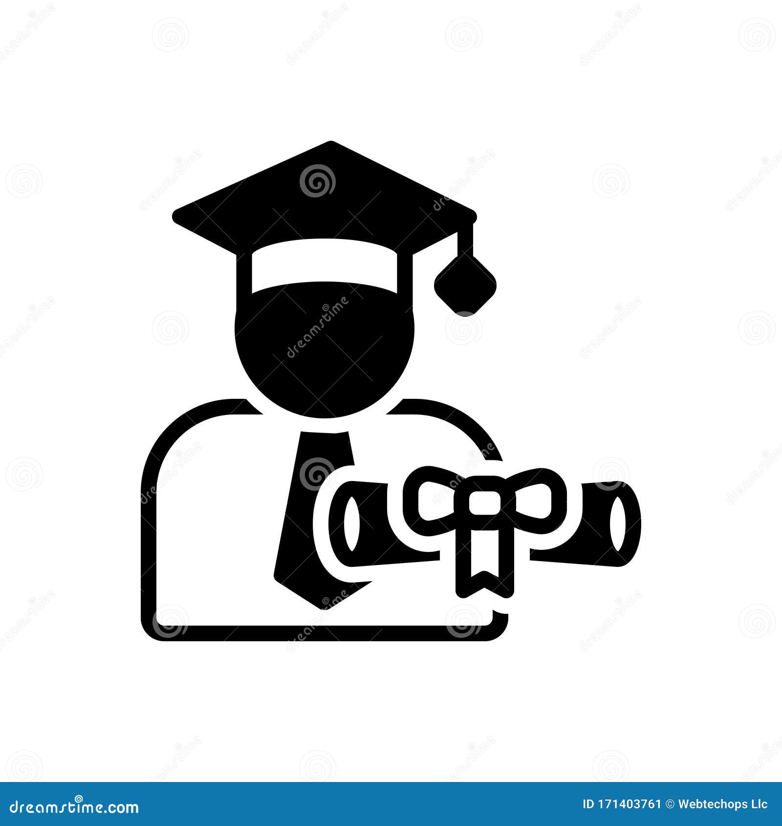 Black Solid Icon for Scholarship, Student and Money Stock Vector ...