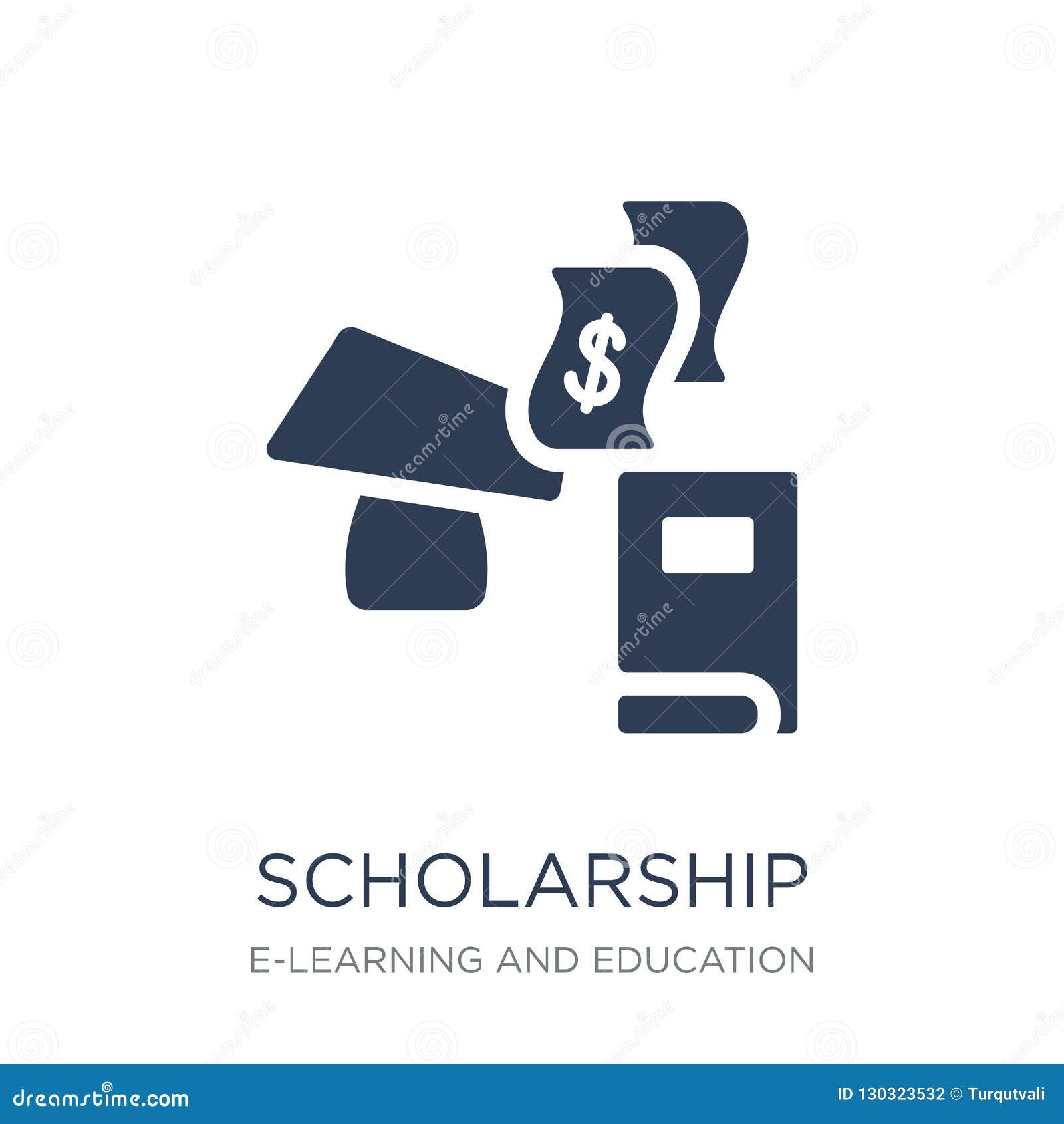 Scholarship Icon. Trendy Flat Vector Scholarship Icon on White B Stock ...