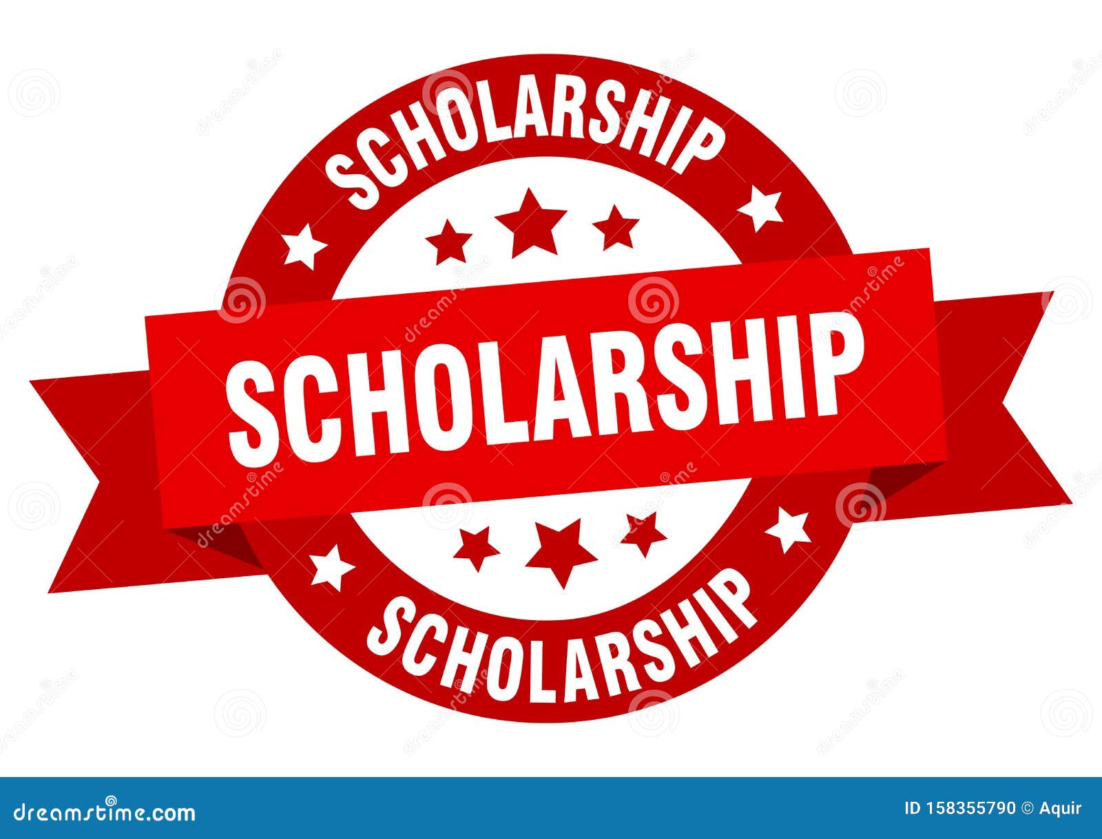 Scholarship ribbon sign stock vector. Illustration of peeler - 158355790