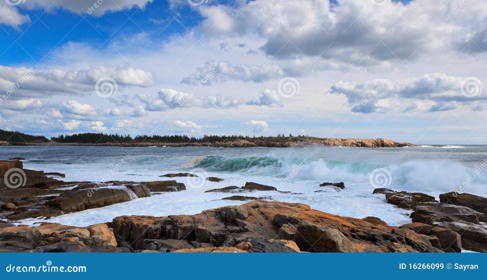 Schoodic head, ocean waves stock image. Image of peninsula - 16266099