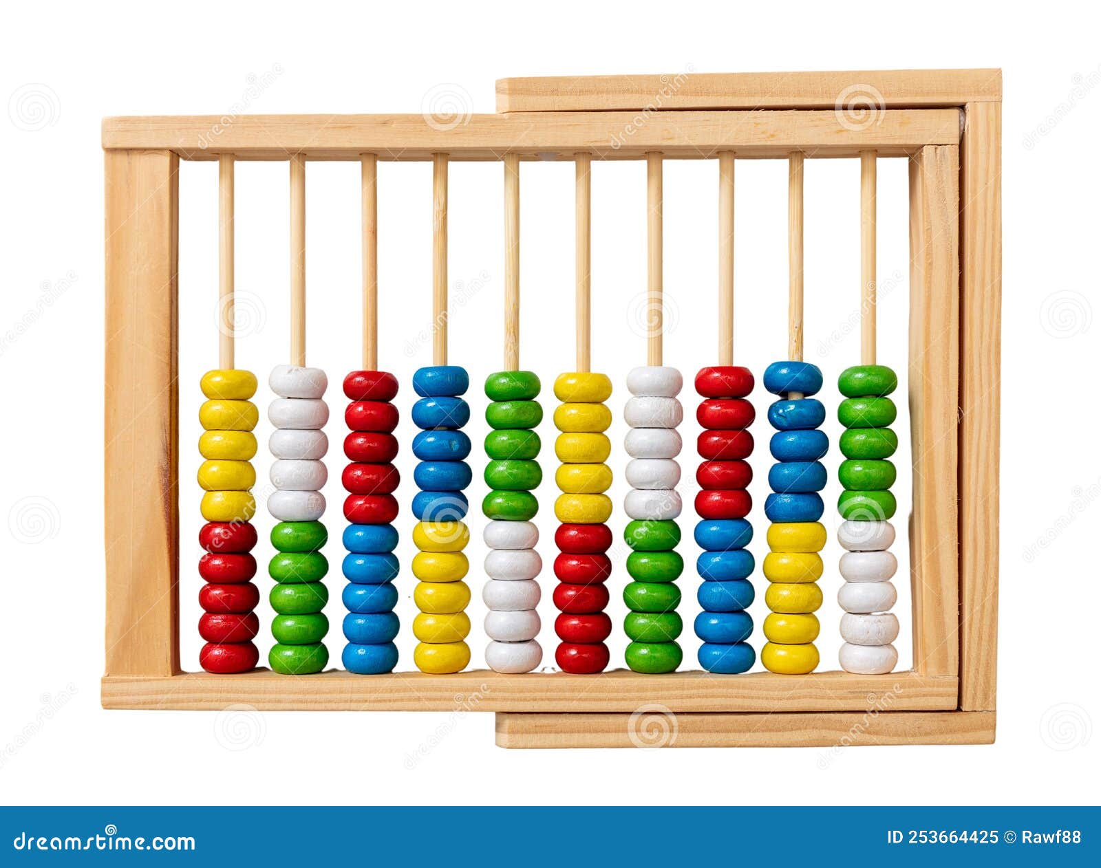 School Abacus Isolated on White. Basic Maths Tool for Kids Top View ...