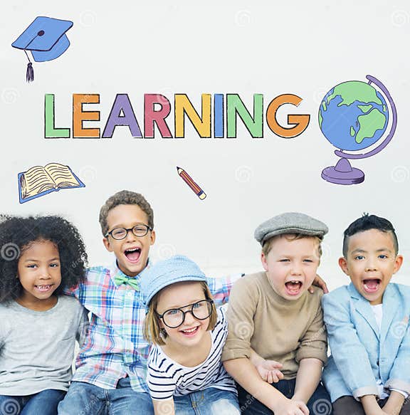 School Academic Learning Kids Graphic Concept Stock Image - Image of ...